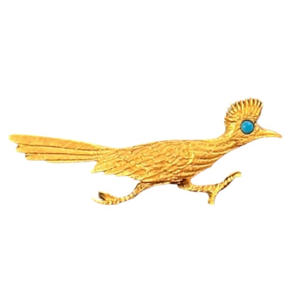 Vintage | Jewelry | Vintage J Ritter Gold Plated Road Runner Brooch W ...